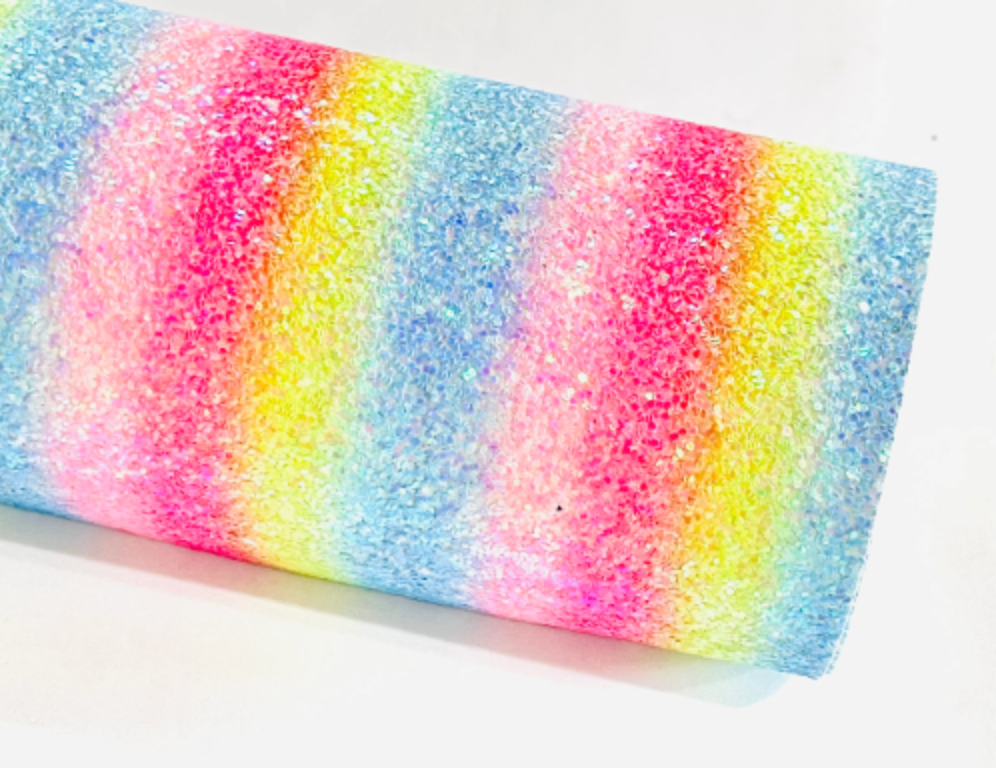 Rainbow Striped Chunky Glitter Fabric Sheet – Oliver and May