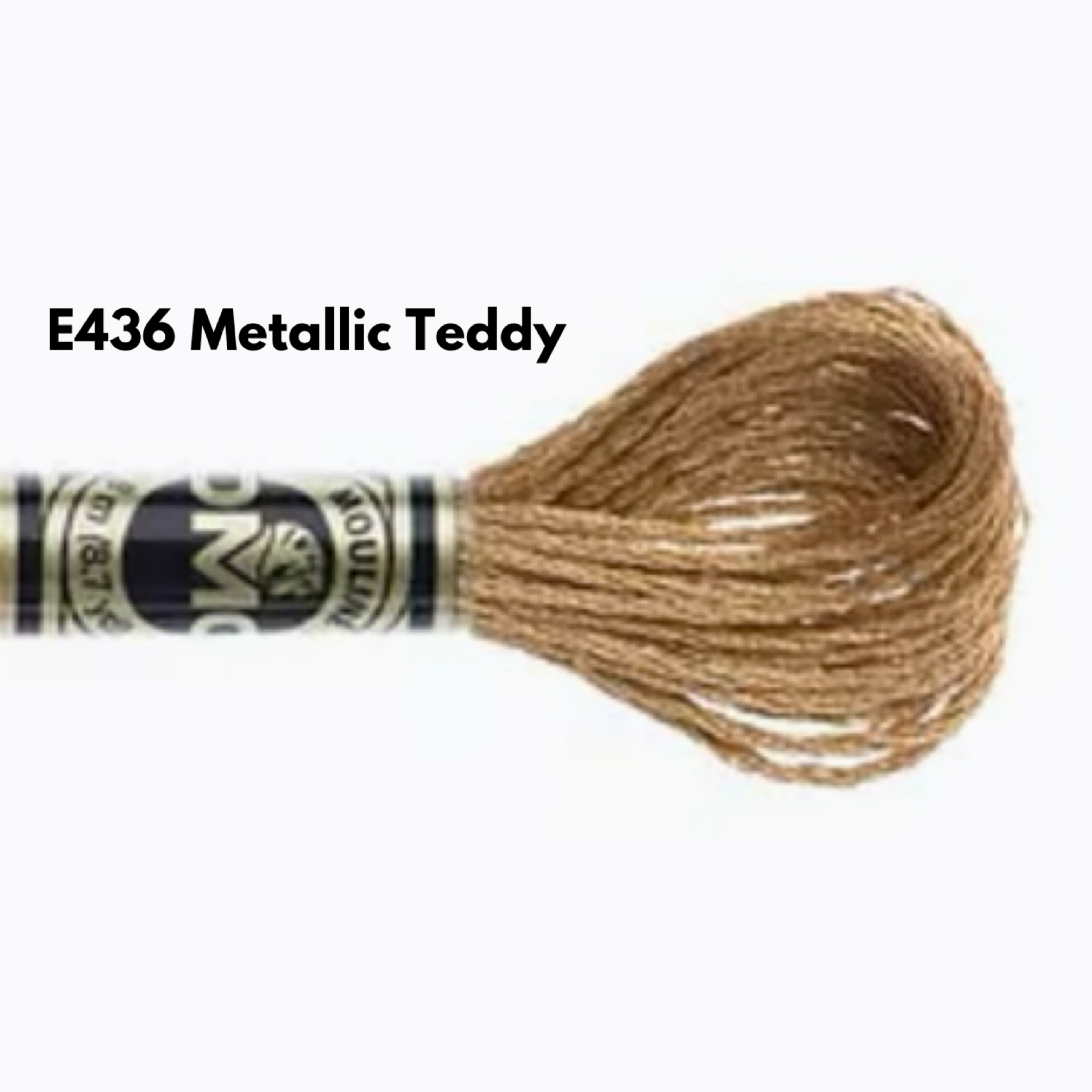 DMC Light Effects Metallic Floss - E436 · Metallic Teddy – Oliver and May