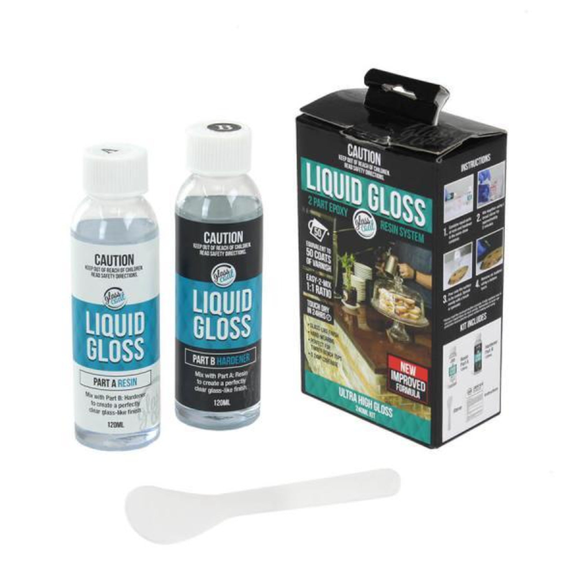 CRAFTSMART Liquid Gloss 2 Part Epoxy Resin Kit 240 ml - Make your own ...
