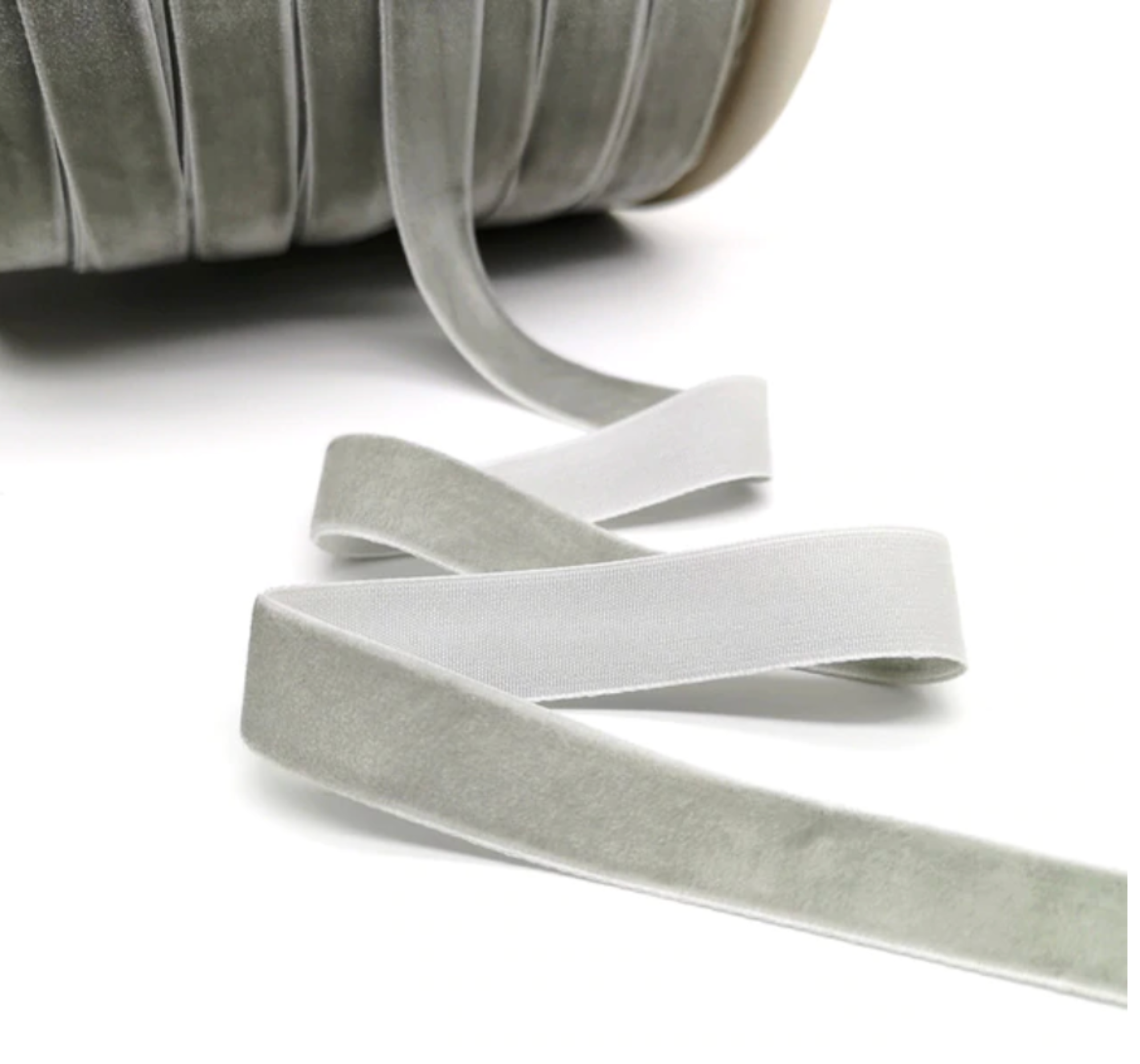 Light Grey Velvet Ribbon - 15mm or 25mm - 5 yard lot – Oliver and May