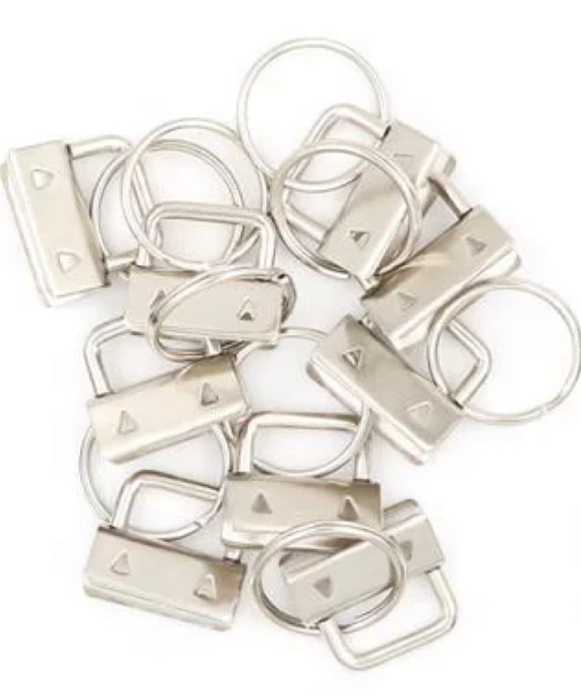 Silver Key Fob Hardware 1 Inch (25mm) Key Fob with 25 mm Split Ring 10 ...