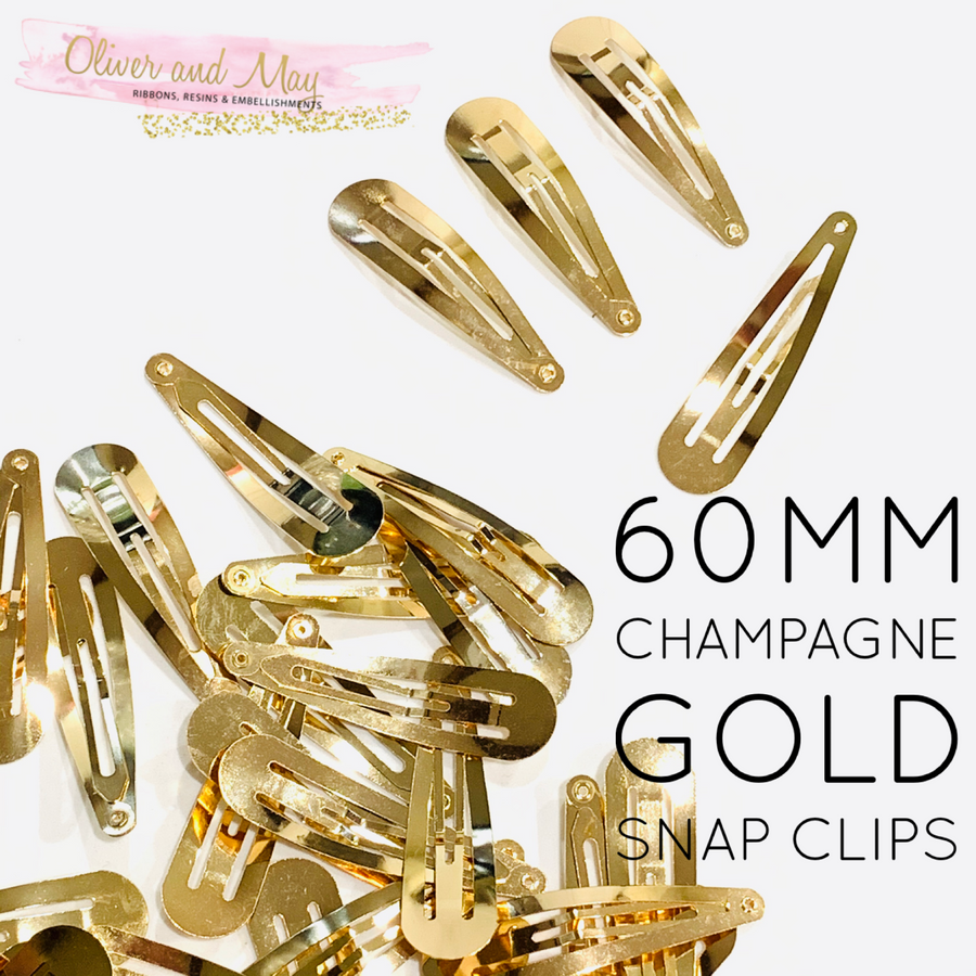 60mm Gold Snap Clips - Choice of multiple Pack Sizes – Oliver and May
